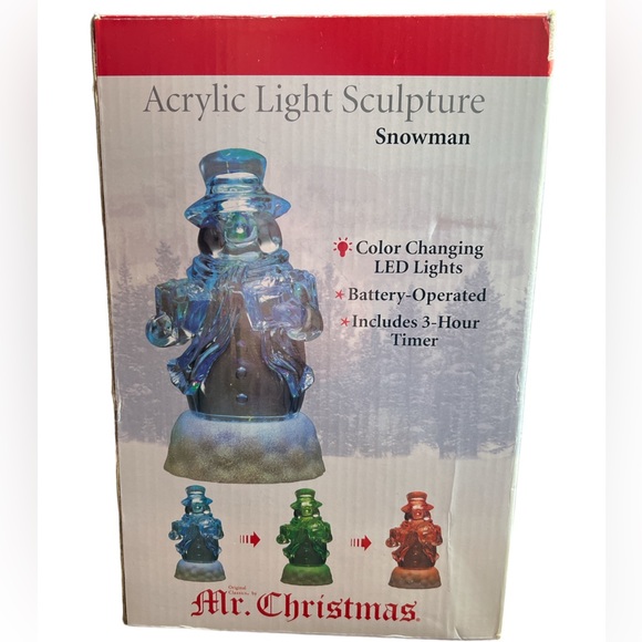 Mr Christmas | Holiday | Mr Christmas Acrylic Light Sculpture Snowman ...